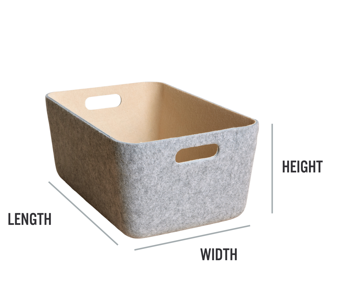 4 Pack - Sculpted Felt Storage Bins with Lids & Dividers | Folden Lane
